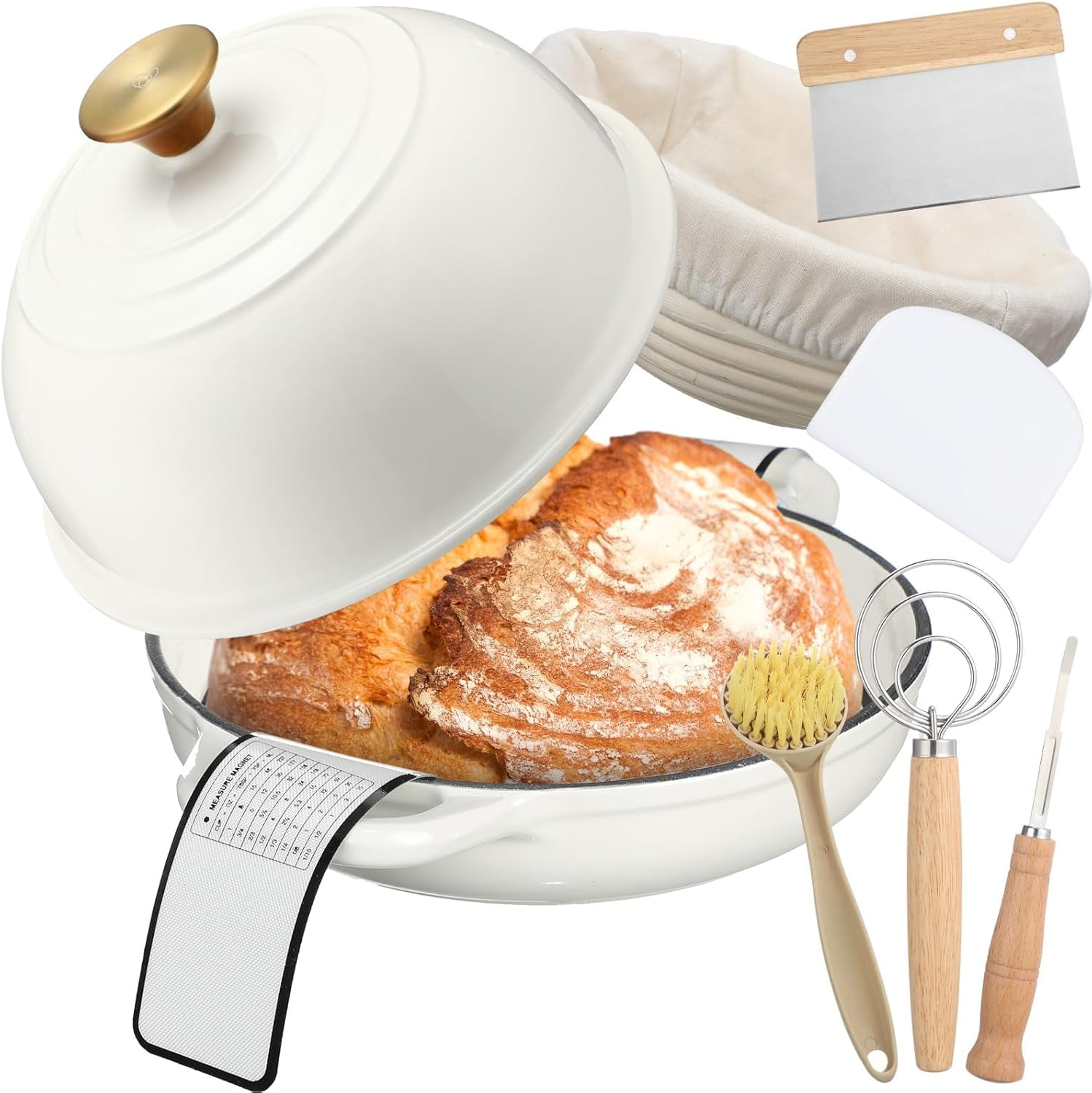 8 Pcs Bread Oven with Lid for Sourdough Bread Baking Supplies 5 Quart ...