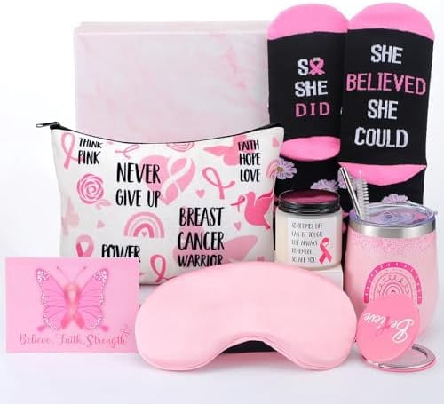 8 Pcs Breast Cancer Survivor Gifts Set for Women, 12 oz Stainless Steel ...