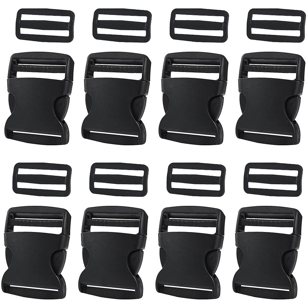 8 Pcs Buckle Flat Side Quick Release Plastic Buckles And Slides ...