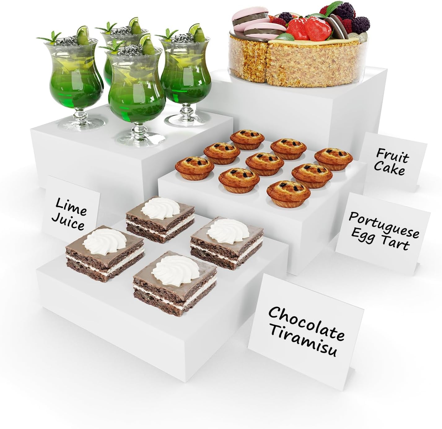 8 Pcs Buffet Risers, Food Risers for Buffet Table, Food Display Stand ...