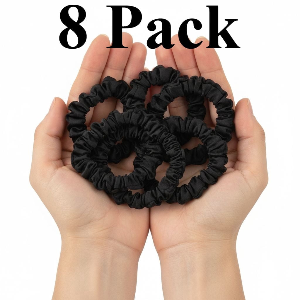 8 Pcs Bulk Pack Satin Sleepy Scrunchies - Silky Hair Ties for Thick ...