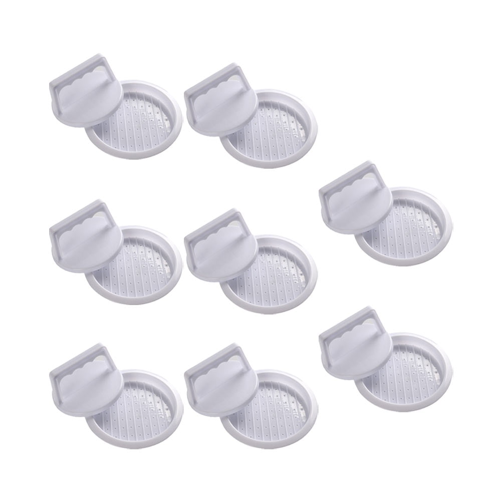 8 Pcs Burger Press Hamburger Griddle Meat Burgers Sausage Patties White ...