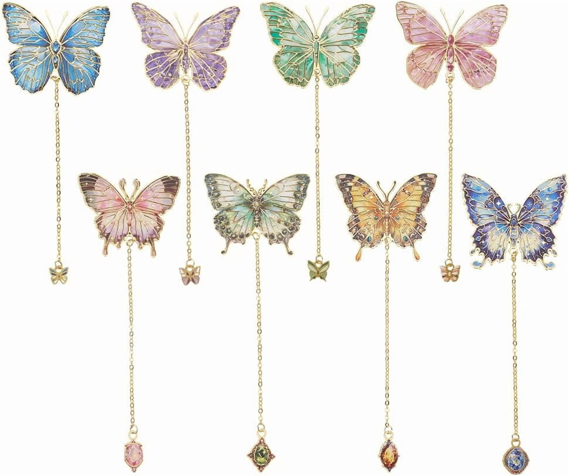 8 Pcs Butterfly Bookmarks forWomen 8 Styles Brass Butterfly Bookmarks ...