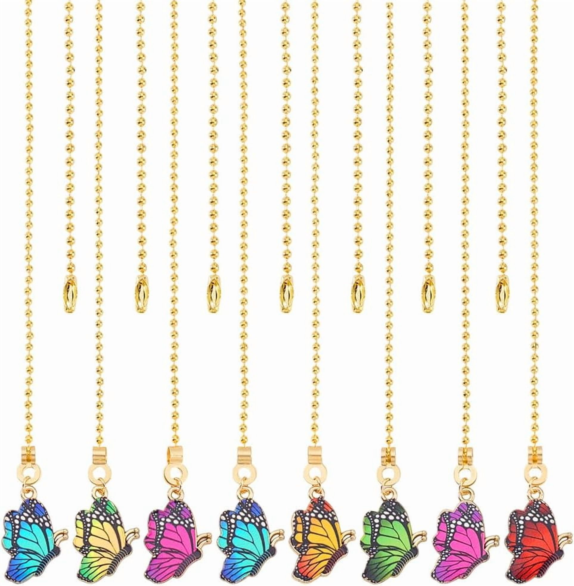 8 Pcs Butterfly Fan Pull Chains 15.55inch Ceiling Fan Pull Chain ...