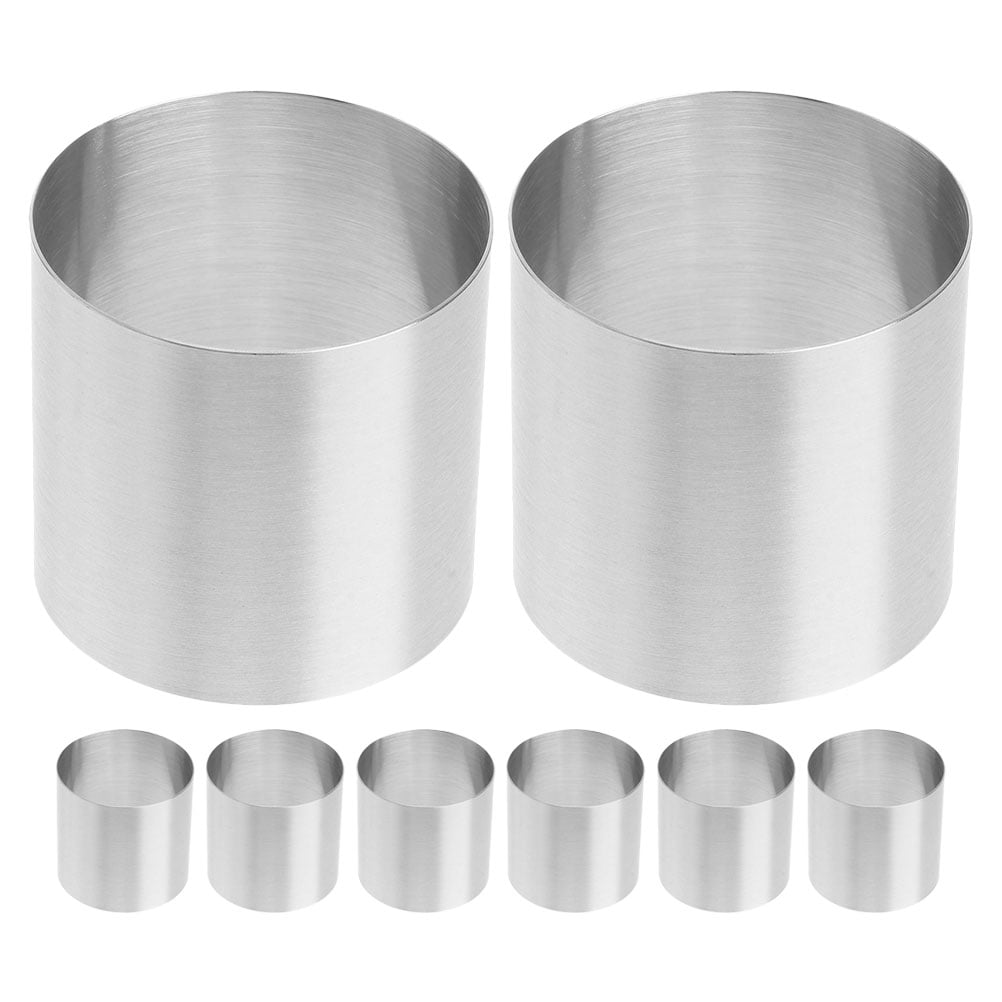 8 Pcs Cake Ring Stainless Steel Round Mousse Cake Ring molds Dessert ...