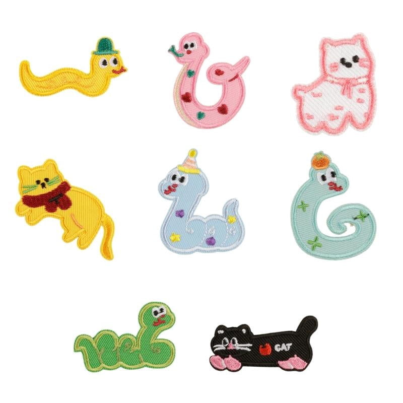 8 Pcs Cartoon Iron On Patches Applique Patches Repair Patches Cats ...