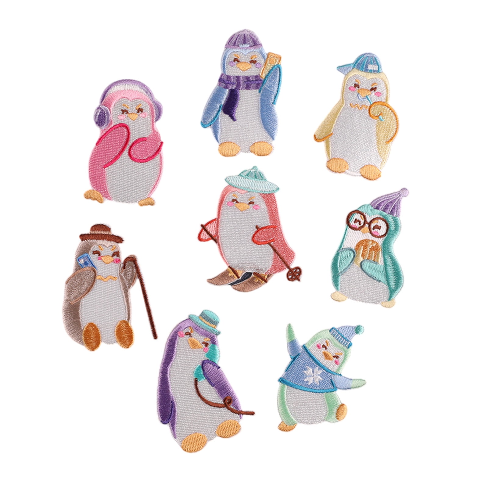 8 Pcs Cartoon Penguins Iron On Patches Applique Patches Repair Patches ...