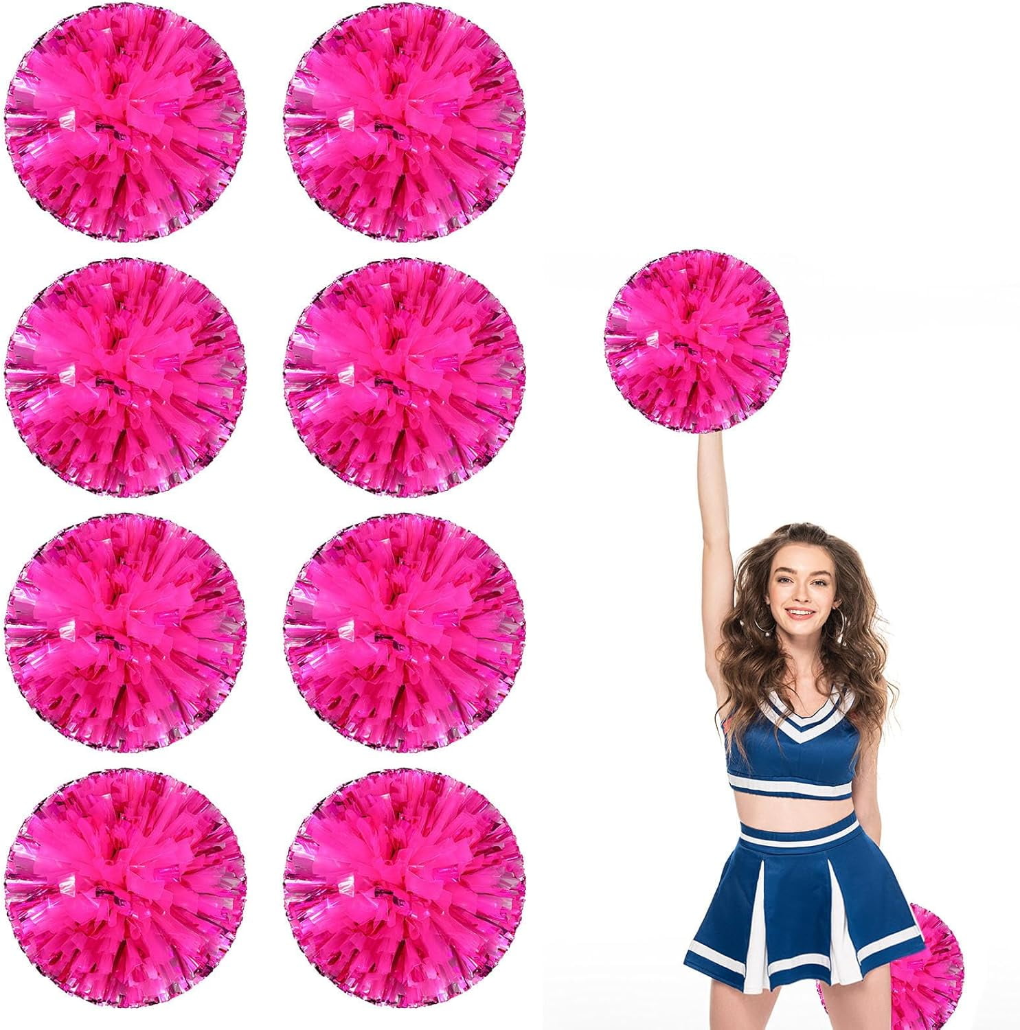 8 Pcs Cheerleading poms,pom poms Cheerleading with Finger Holes ...