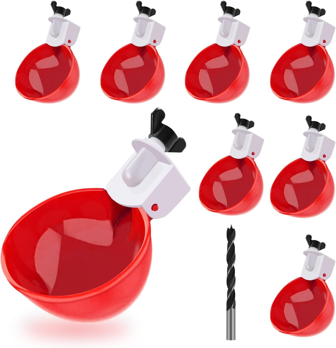 Emapoy Chicken Waterer, 8 Pcs Automatic Plastic Water Feeder with ...