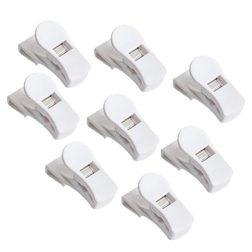 8 Pcs Chip Bag Clips Refrigerator Folder Simple Fridge White Hanging ...