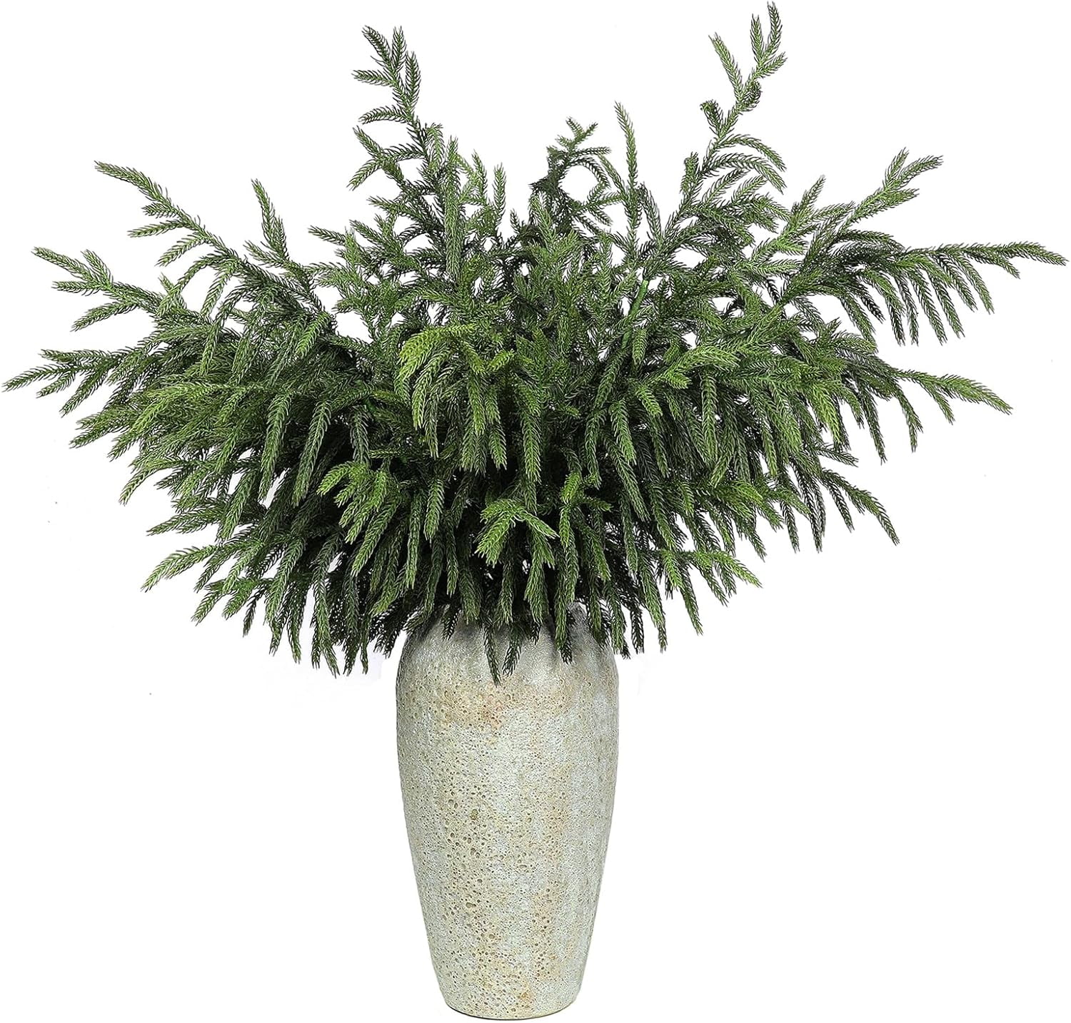 8 Pcs Christmas Norfolk Pine Branches, 36 Inch Real Touch Artificial ...