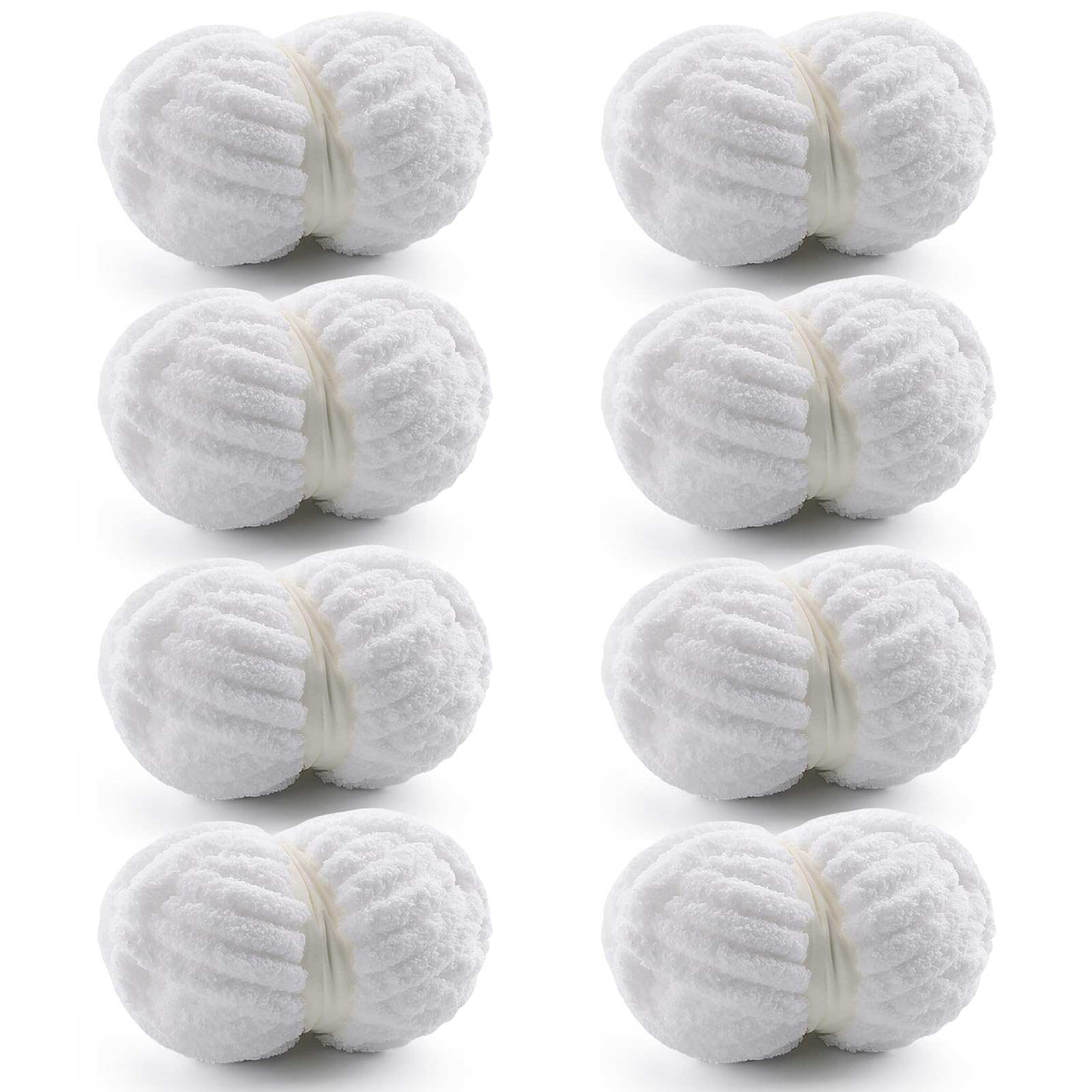 8 Pcs Chunky Yarn for Hand Knitting - Chunky Chenille Yarn for ...