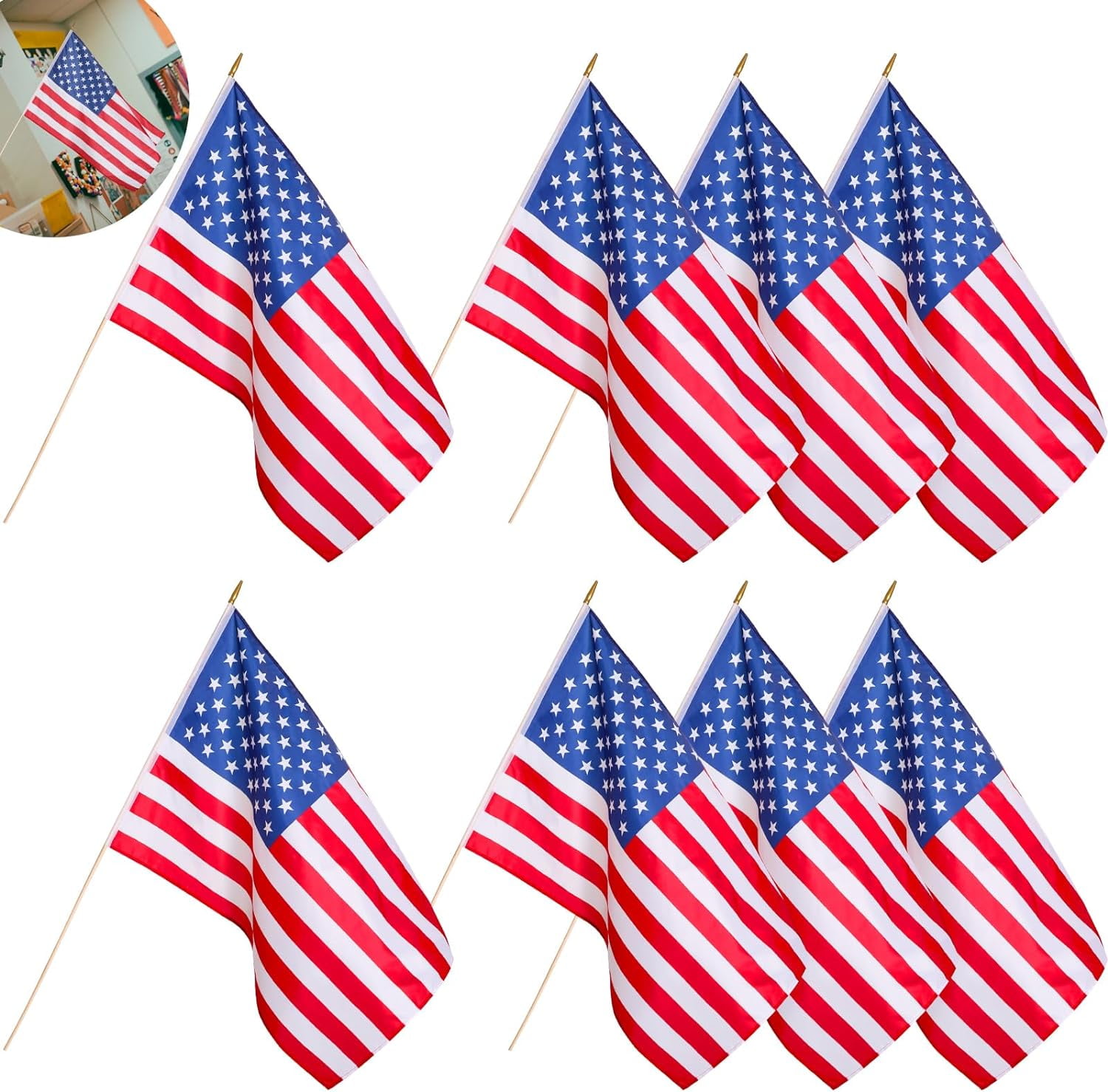 8 Pcs Classroom American Flag for Schools 2 x 3ft USA Classroom Flag ...