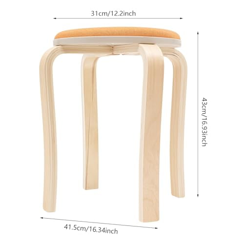 8 Pcs Classroom Stools,Round Upholstered Wood Stool,Backless Stackable ...