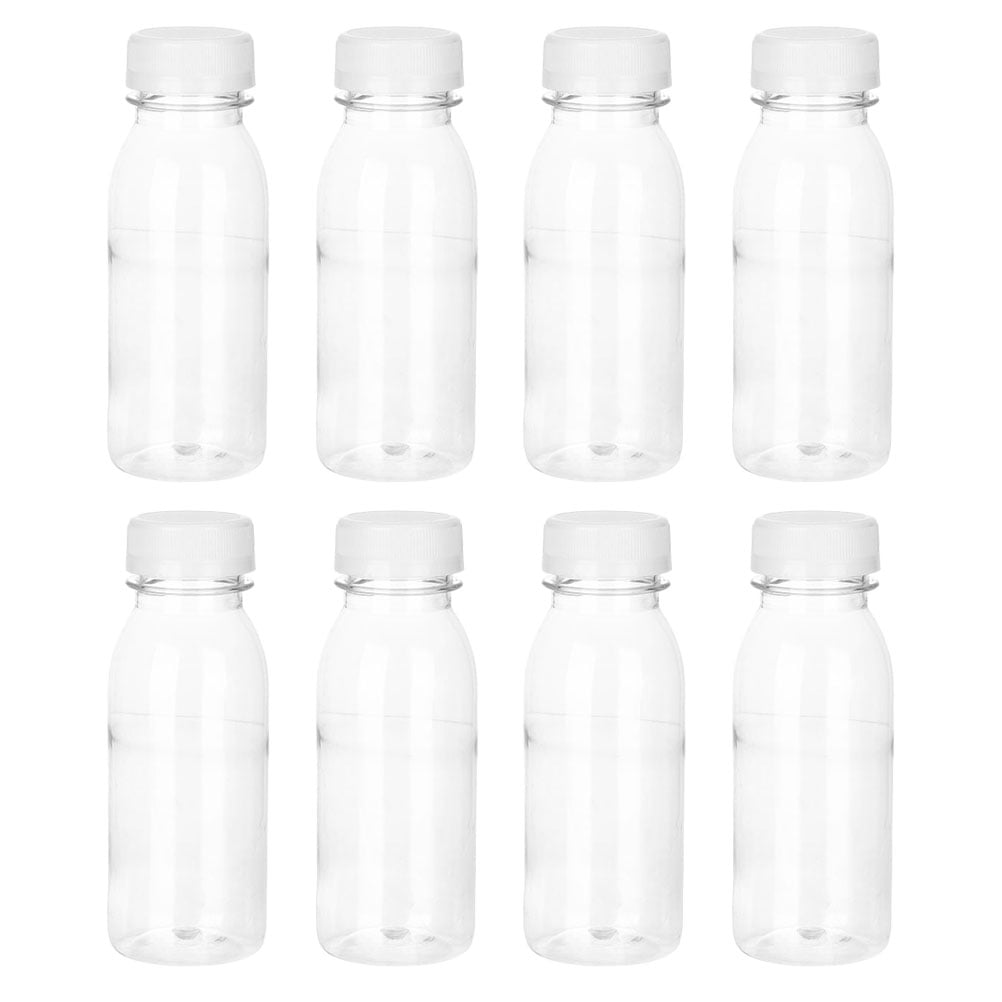 8 Pcs Clear Container with Lid Drink Bottle Transparent Milk Jug ...