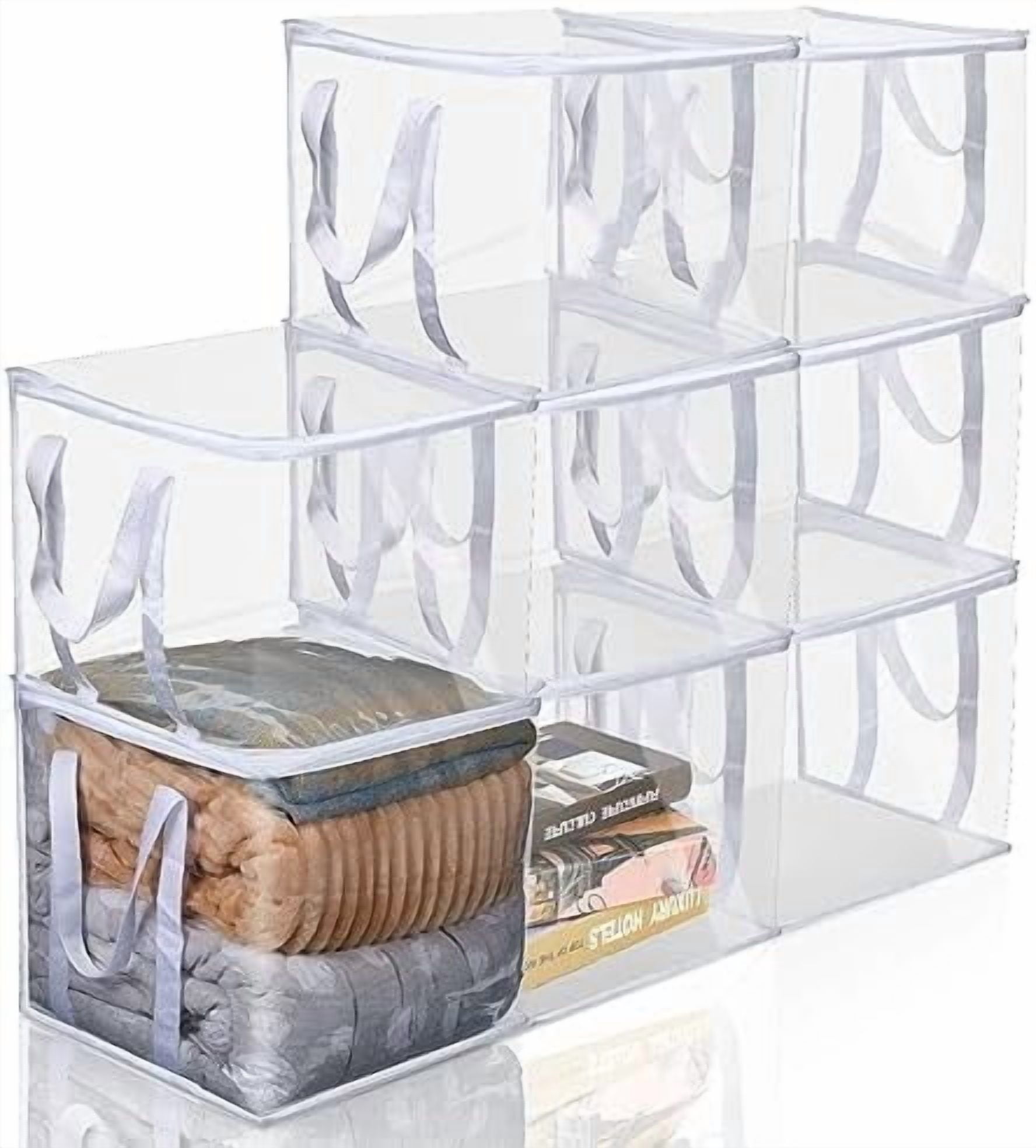 8 Pcs Clear Zippered Organizers 12''x12''x12'' Moving Bags with ...