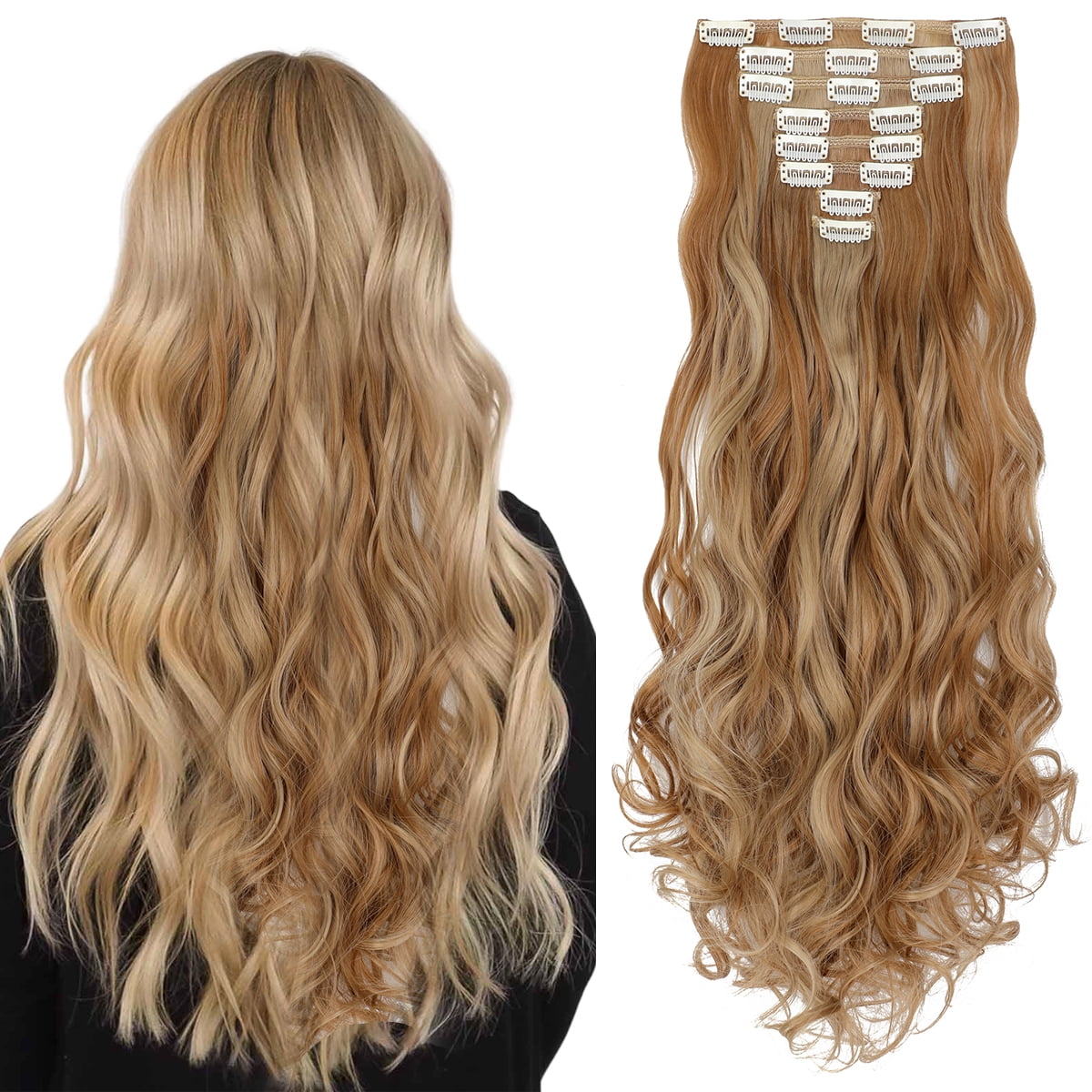 8 Pcs Clip in Hair Extensions, Hair Wave Straight Hair Clip in Hair ...