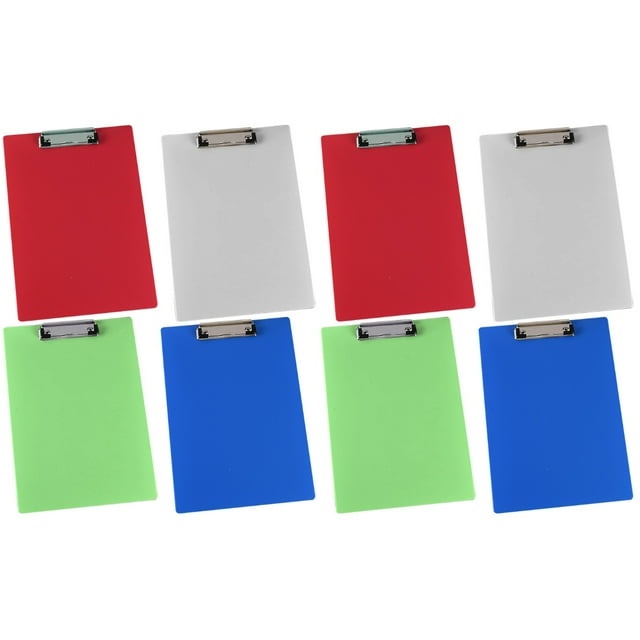 8 Pcs Clipboard Plastic File Clips Portable Writing Clipboards Office ...