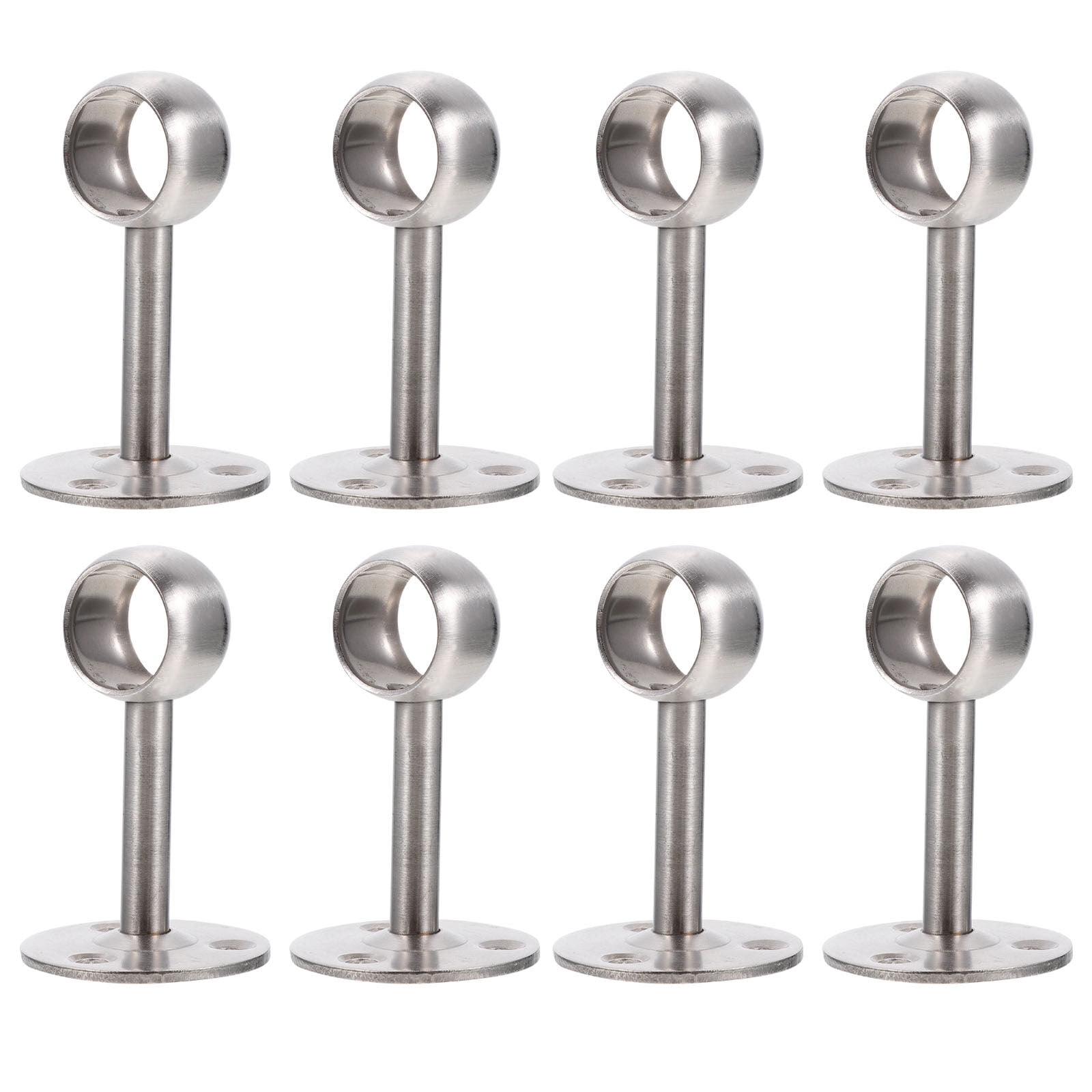8 Pcs Clothes Rail Flange Curtain Rod Hook Wardrobe Pole Brackets Shelf ...