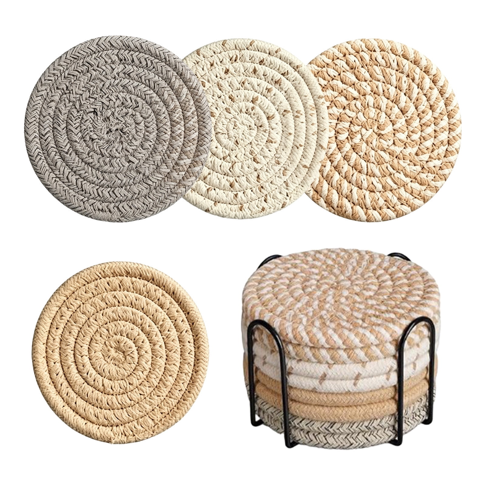 8 Pcs Coasters for Drink with Storage Rack,4.7 Inch Large Coasters for ...