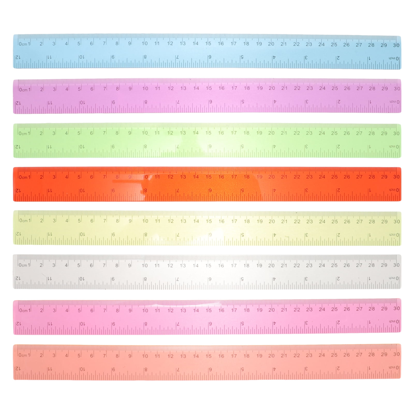 8 Pcs Color Ruler Drawing Scale Centimeter Plastic - Walmart.com