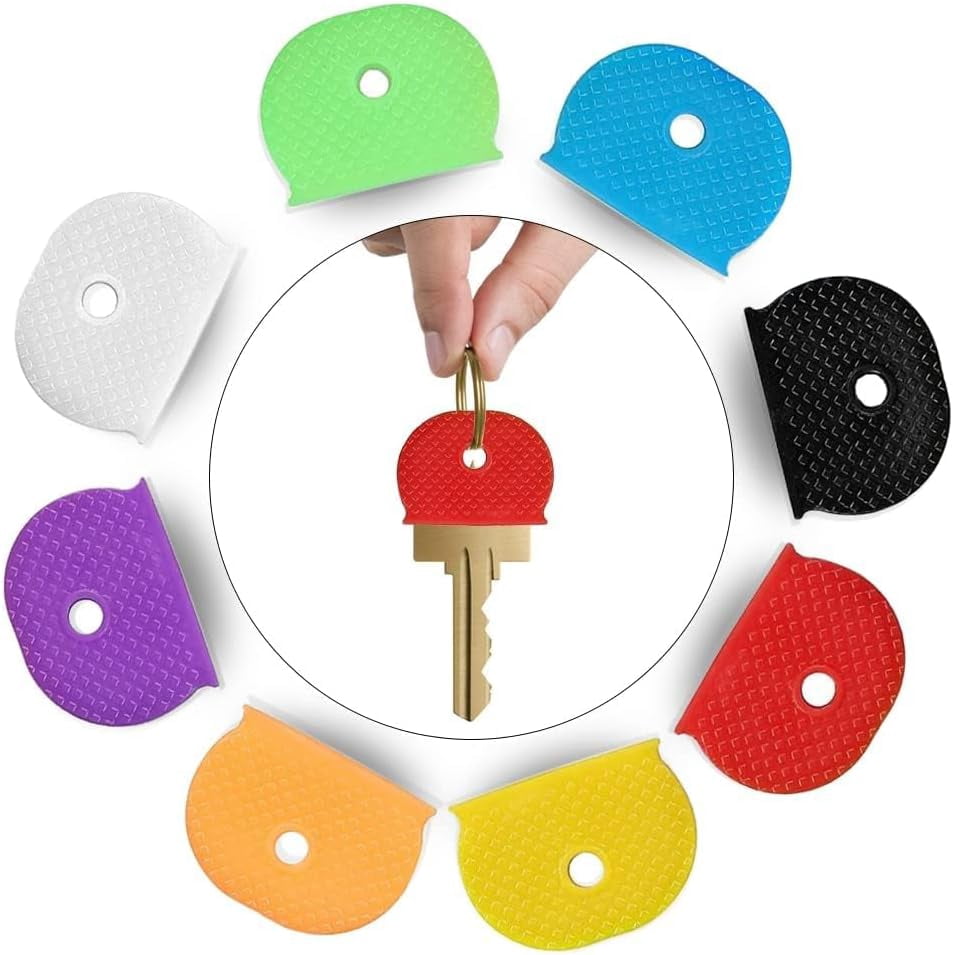 8 Pcs Coloured Key Caps Key Covers, Caps Key Toppers Tags Set Flexible ...