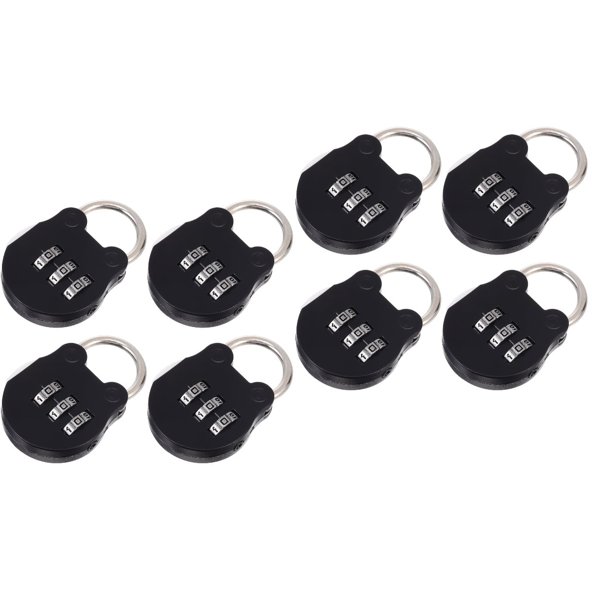 8 Pcs Combination Padlocks Metal Three Combination Locks Locker Locks ...
