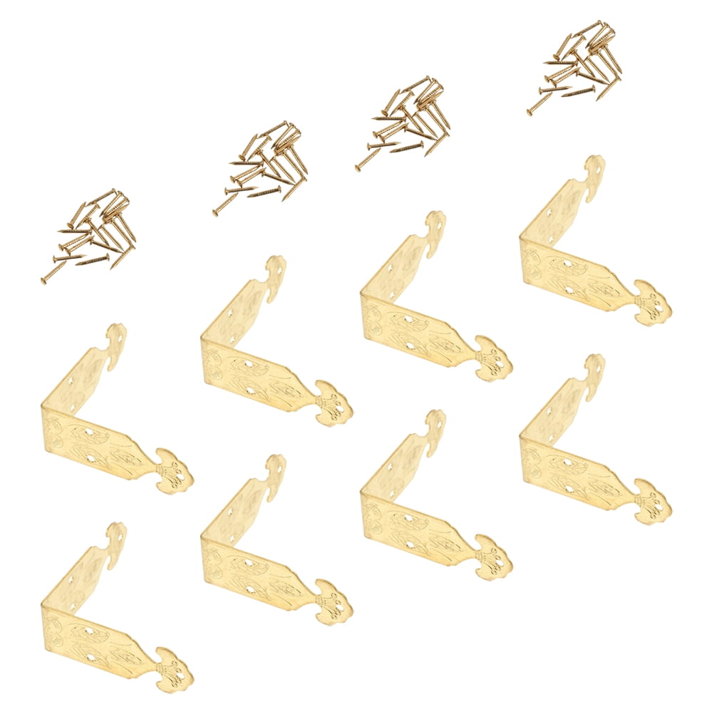 Golden Brass Corner Protectors for Jewelry Box with Screws Vintage ...