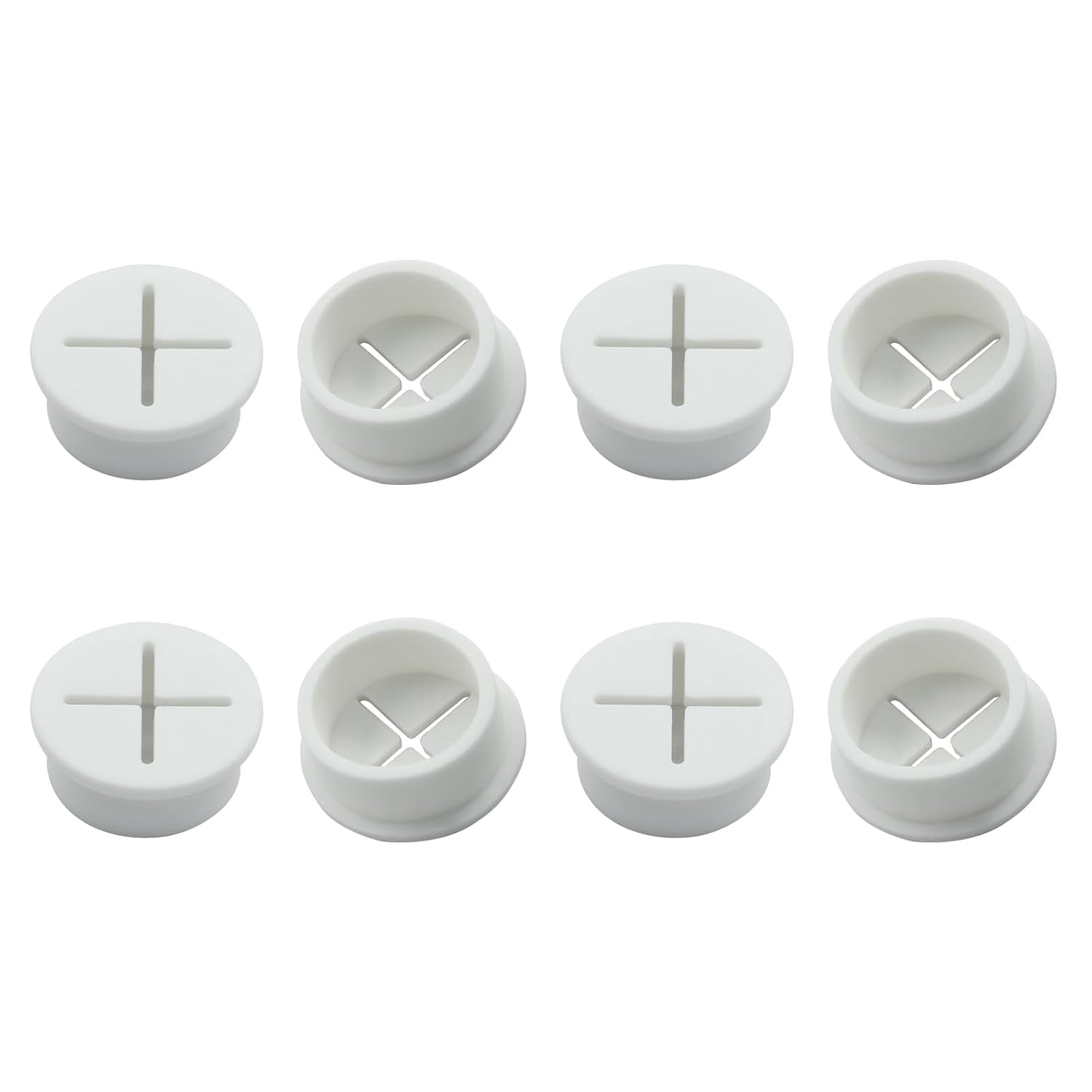 8 Pcs Cord Desk Grommet 1 Inch, White Flexible Silicone Cable Cord ...