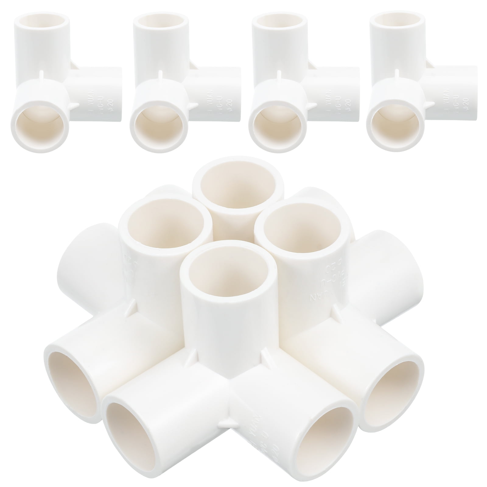 8 Pcs Corner Pipe Joint Connectors Tee Elbow Fittings - Walmart.com