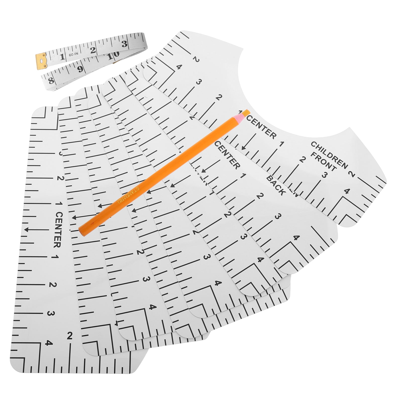 unbranded 8pcs T-Shirt Ruler For Alignment And Sewing PVC Ruler Guide ...
