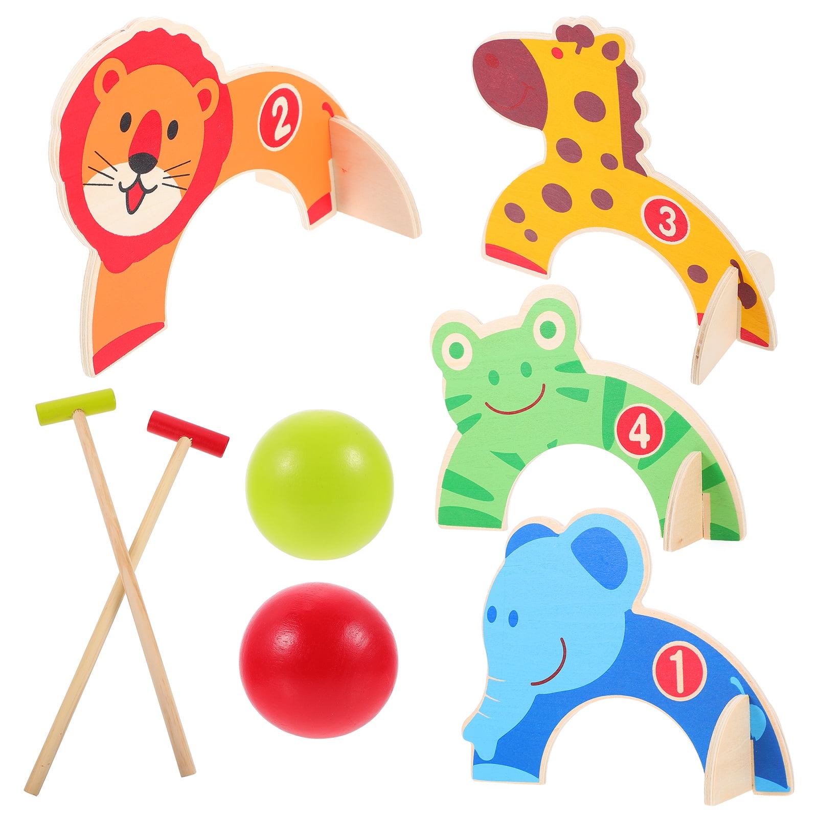 8 Pcs Croquet Game Kids Exercise Toys Preschool Child 46x9x9cm ...