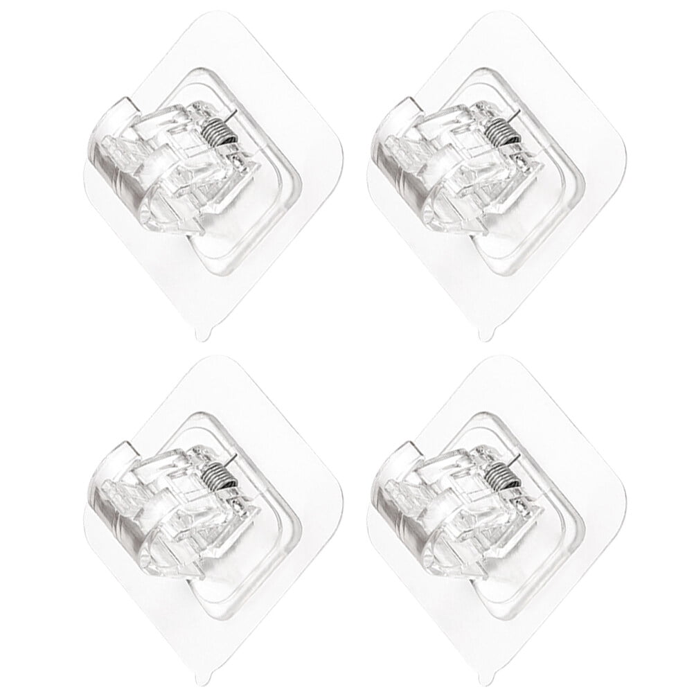 8 Pcs Curtain Hooks Plastic Coat Hangers Pasting Curtain Rod Clip ...