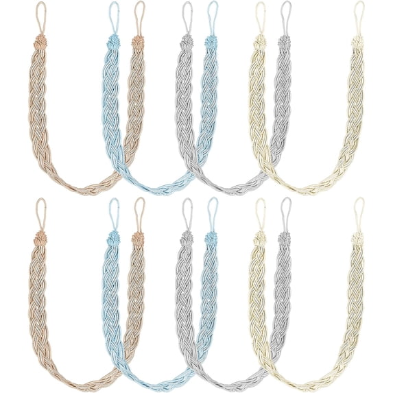 8 Pcs Curtain Tieback Ropes 4 Colors Handmade Tassel Tie Backs Curtain ...