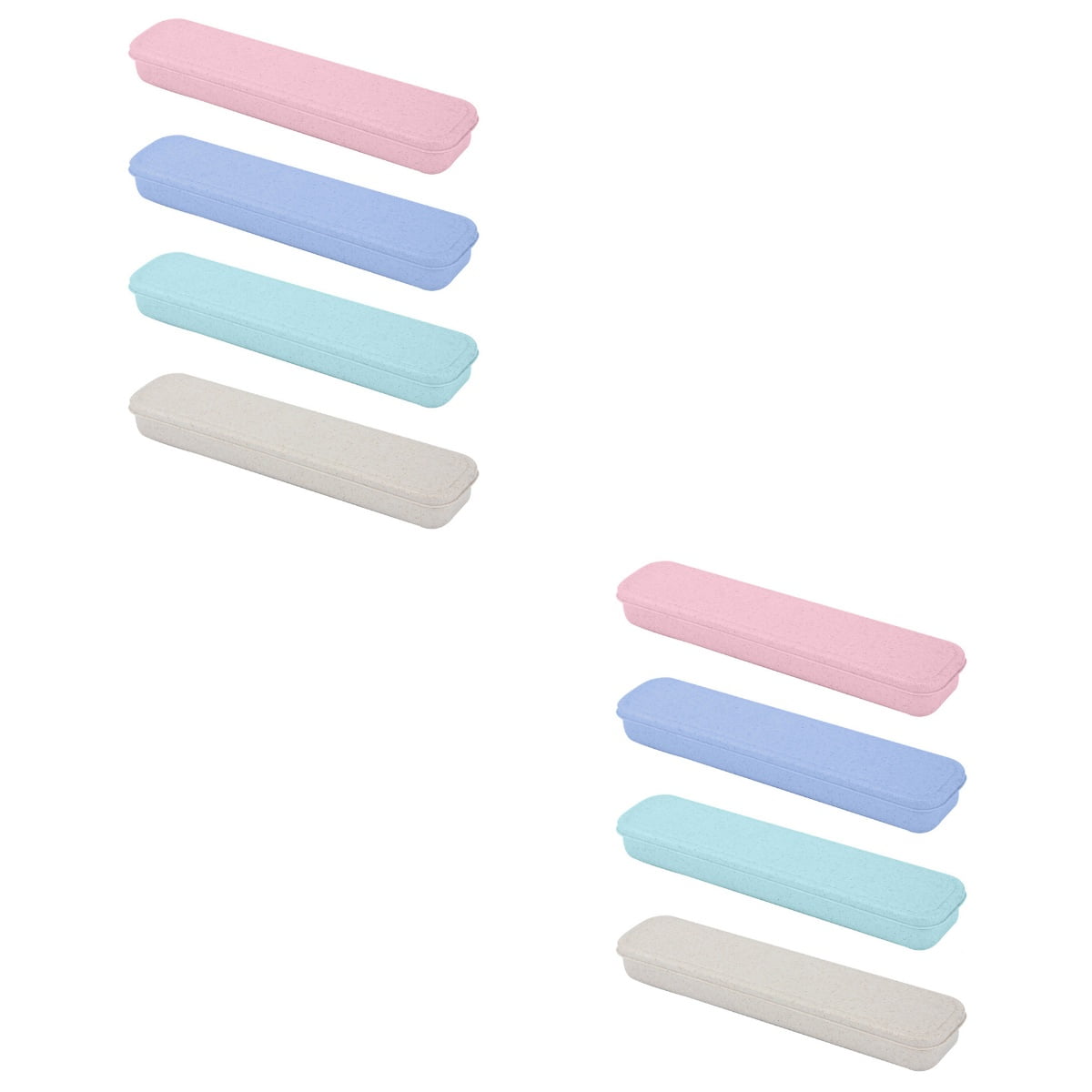 8 Pcs Cutlery Storage Box Travel Utensils Portable Tableware Case Plate ...