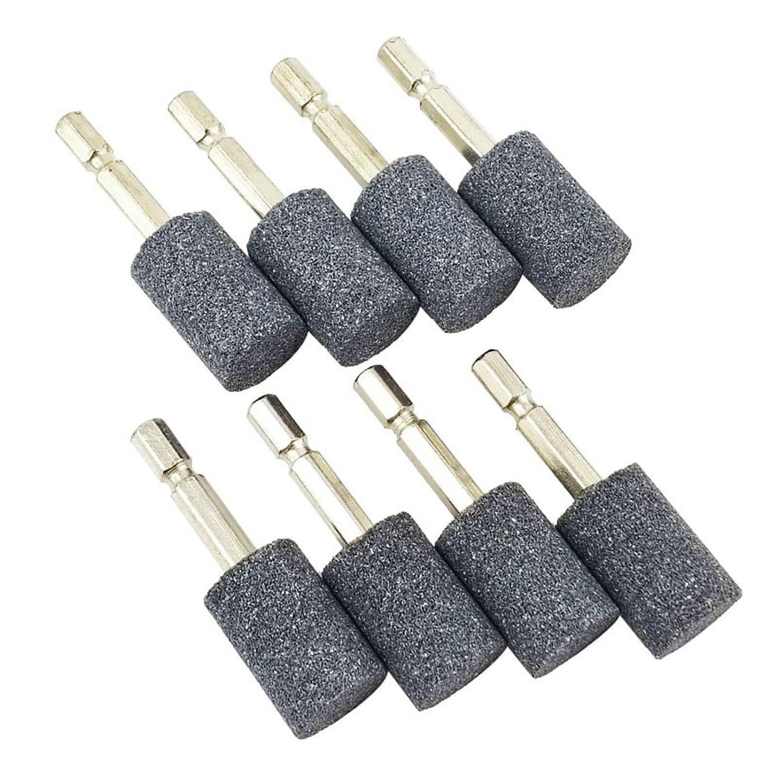 8 Pcs Cylinder Grinding Stone - 1/4inch Hex Shank Abrasive Stone Mounted Grinding Point for ...
