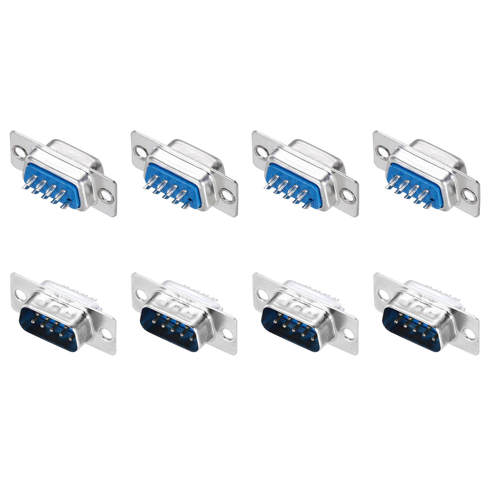 8 Pcs D-sub Connector DB9 9-pin 2-Row Male Female Serial Port Terminal ...