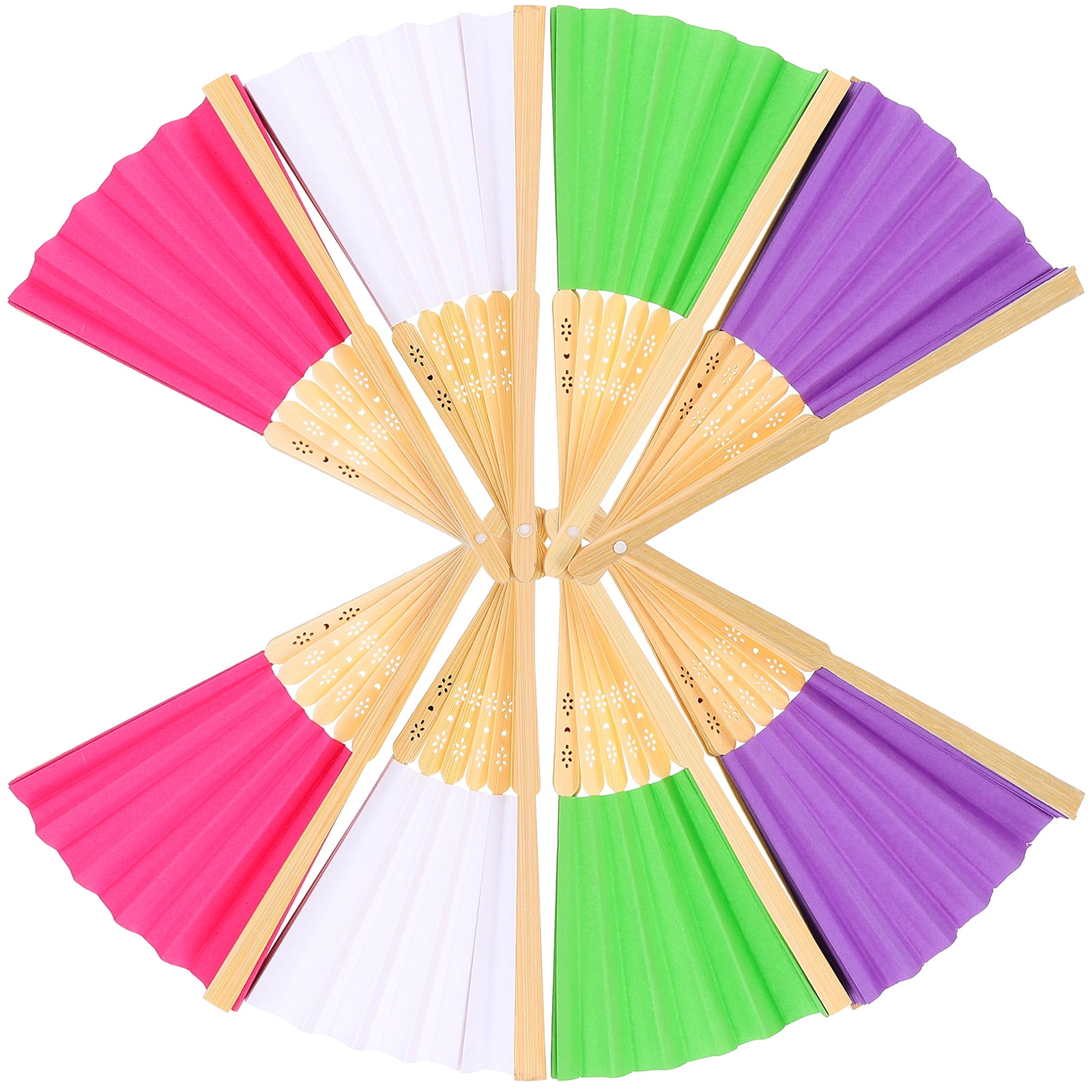 8 Pcs DIY Blank Folding Fan Decor DIY Folding Fan Paper Hand Fan ...
