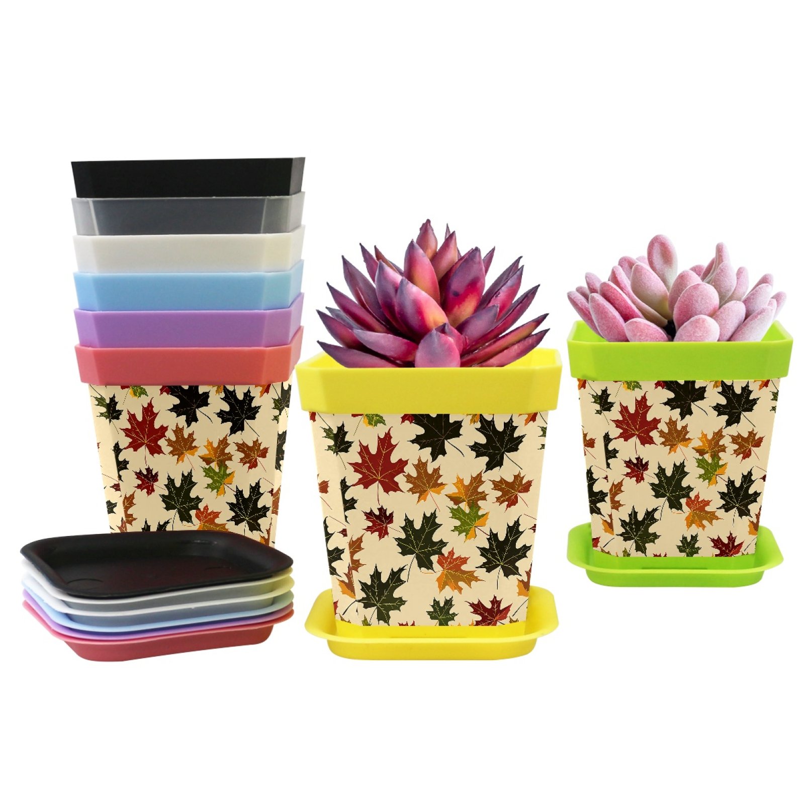 8 Pcs Decorative Flower Pots,Small Plastic Plant Pots,Planter Pots for ...