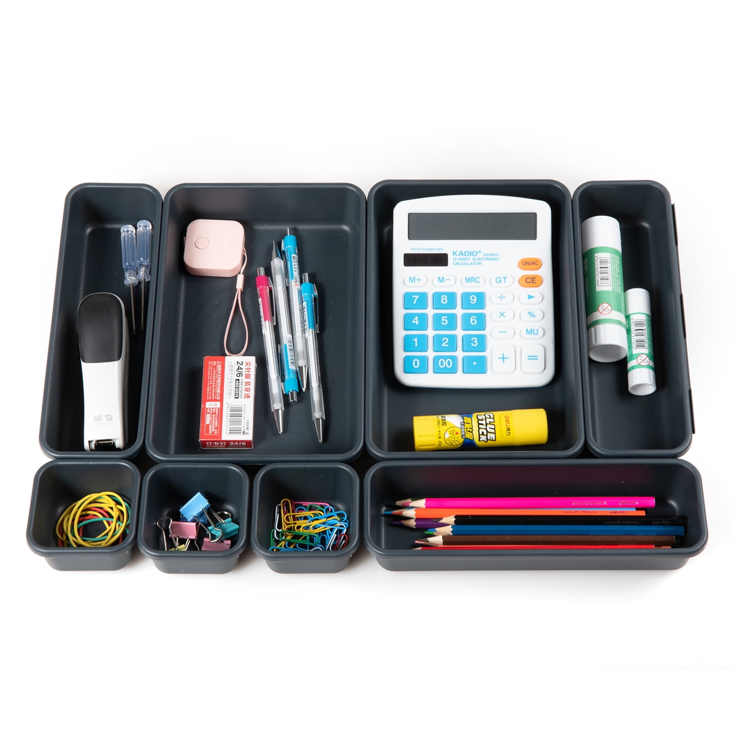 8 Pcs Desk Drawer Organizers,Junk Drawer Organizer Trays Set ...