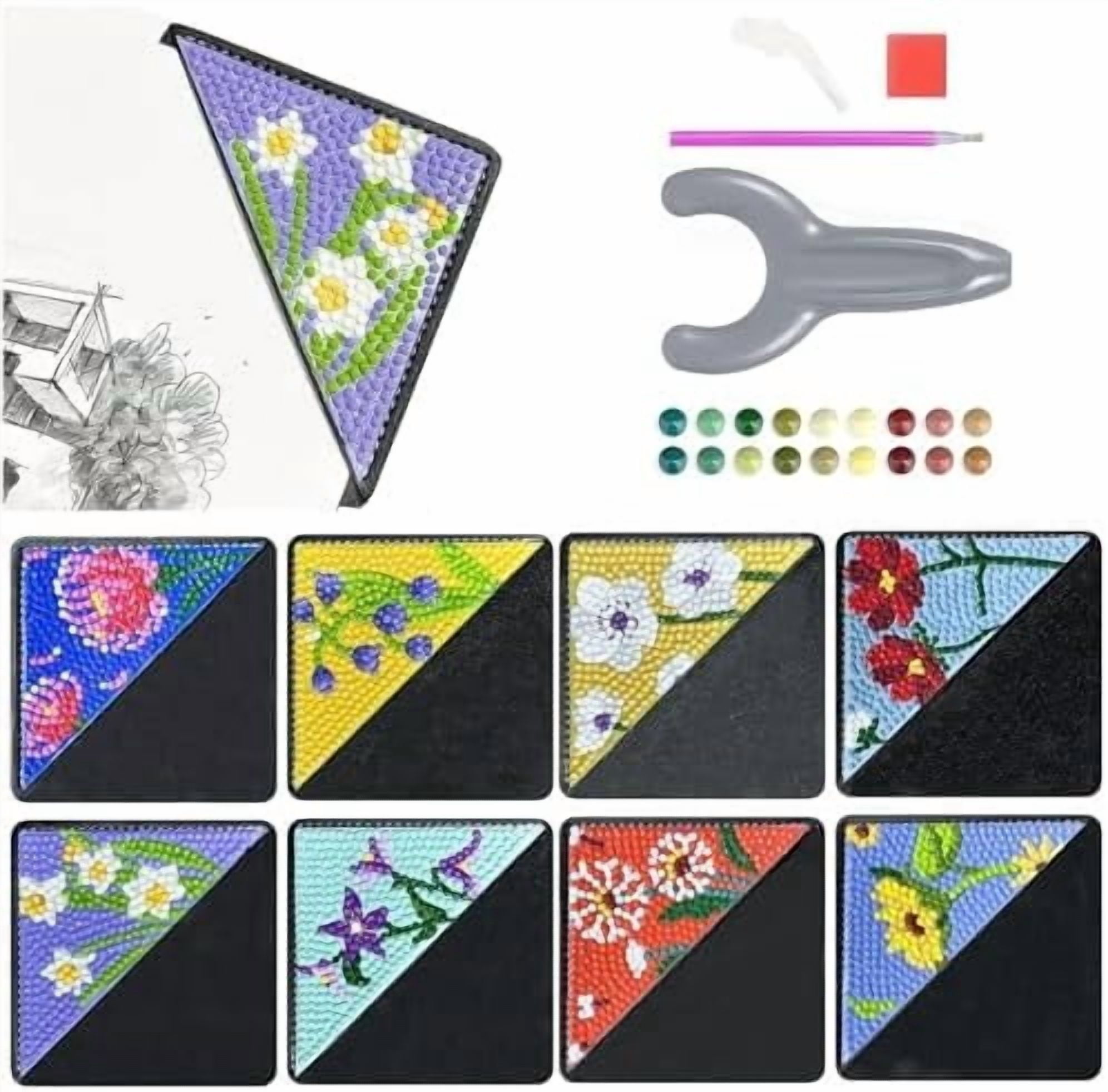 8 Pcs Diamond Art Painting Bookmarks Kit for Adult, DIY Diamond Paint ...