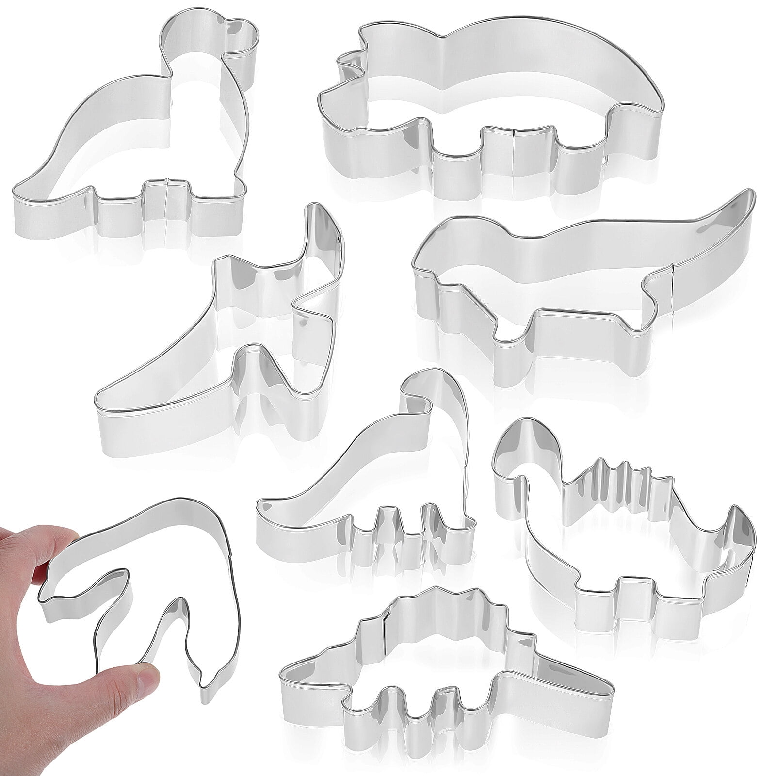 8 Pcs Dinosaur Cookie Cutters Creative Stainless Steel Baking Molds for ...