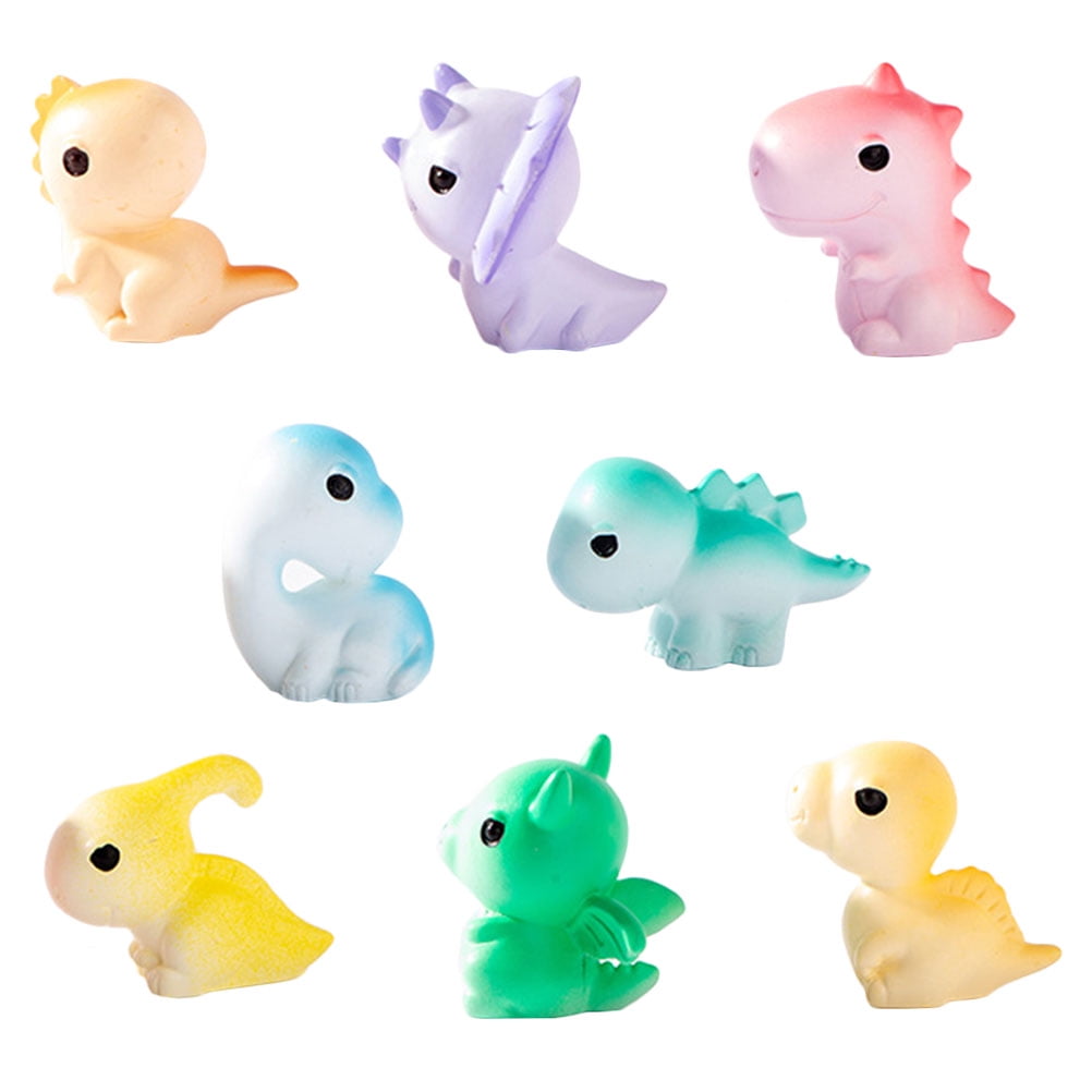8 Pcs Dinosaur Doll Ornaments Resin Animal Figurines Dinosaur Model ...