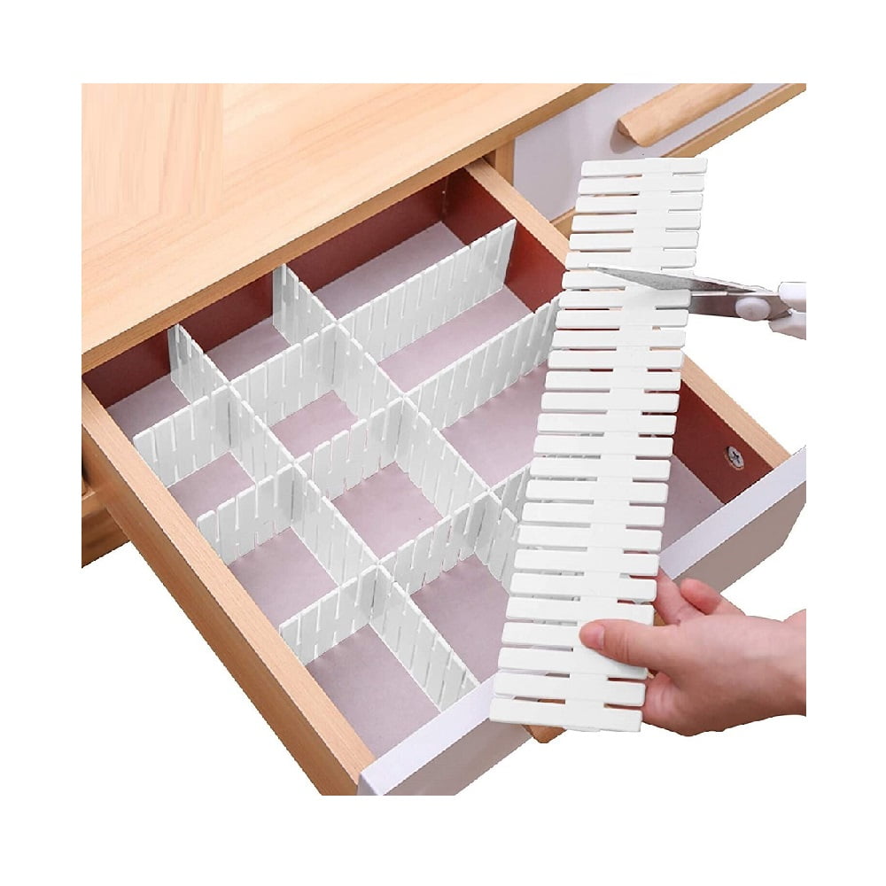 8 Pcs Durable Adjustable DIY Drawer Divider Storage Organizer Separator ...