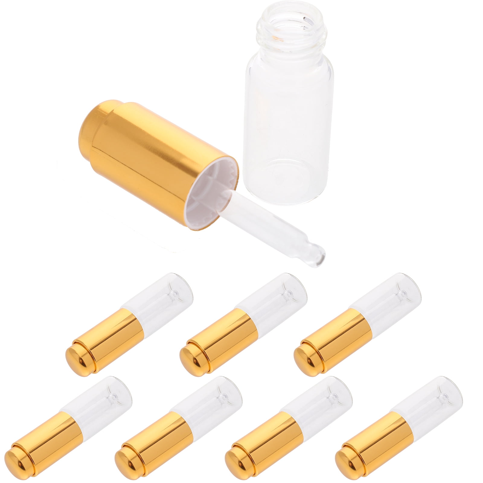 8 Pcs Essential Oil Cosmetics Sample Vials Bottles Empty Pressure Rod ...