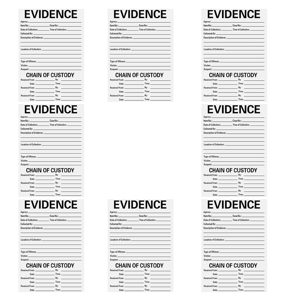 8 Pcs Evidence Stickers Evidence Collection Tags Evidence Decal ...