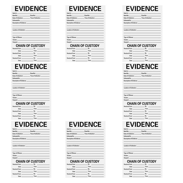 8 Pcs Evidence Stickers Evidence Collection Tags Evidence Decal ...