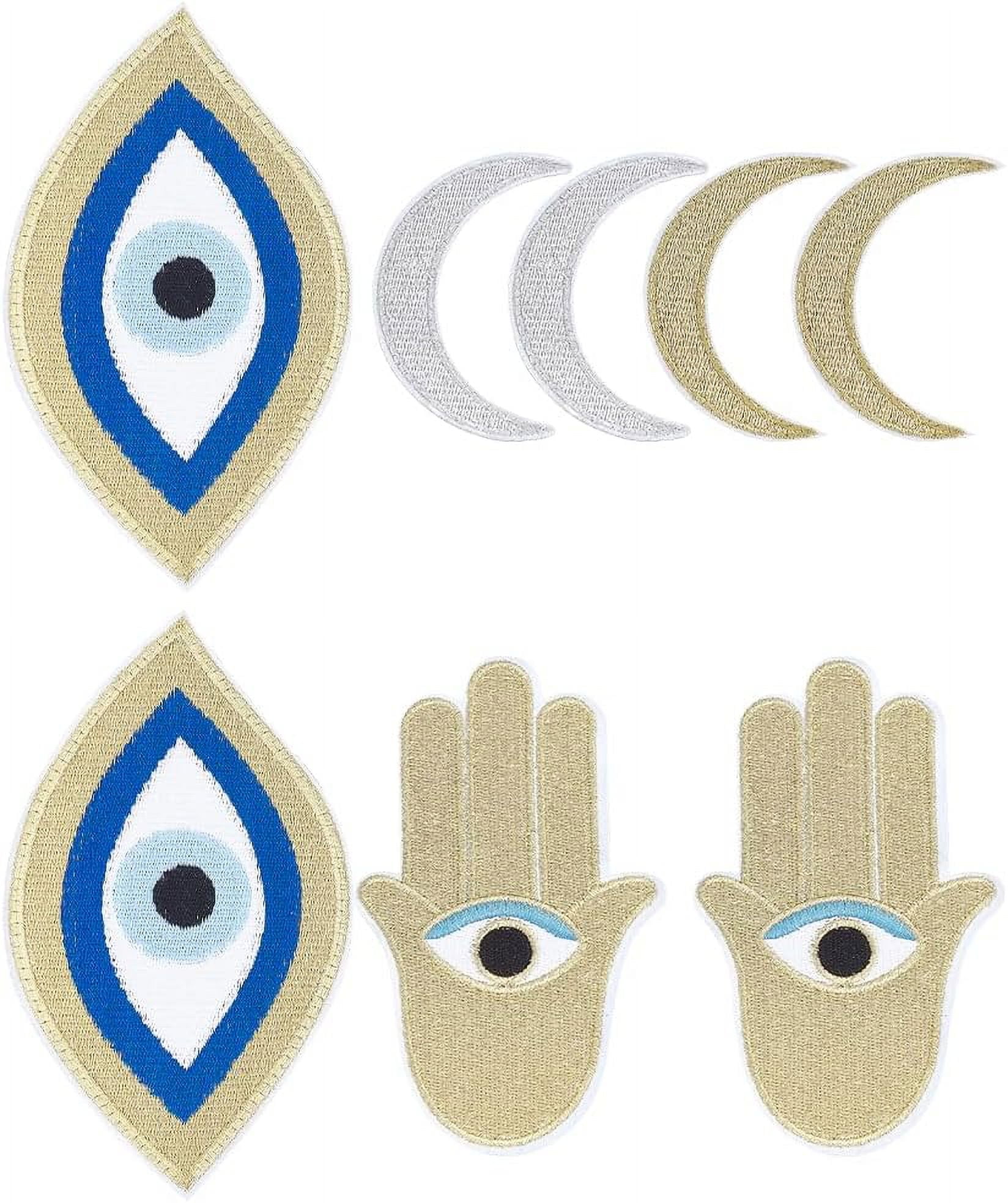 8 Pcs Eye Moon Patches for Clothes Evil Eye Embroidered Patch Metallic ...
