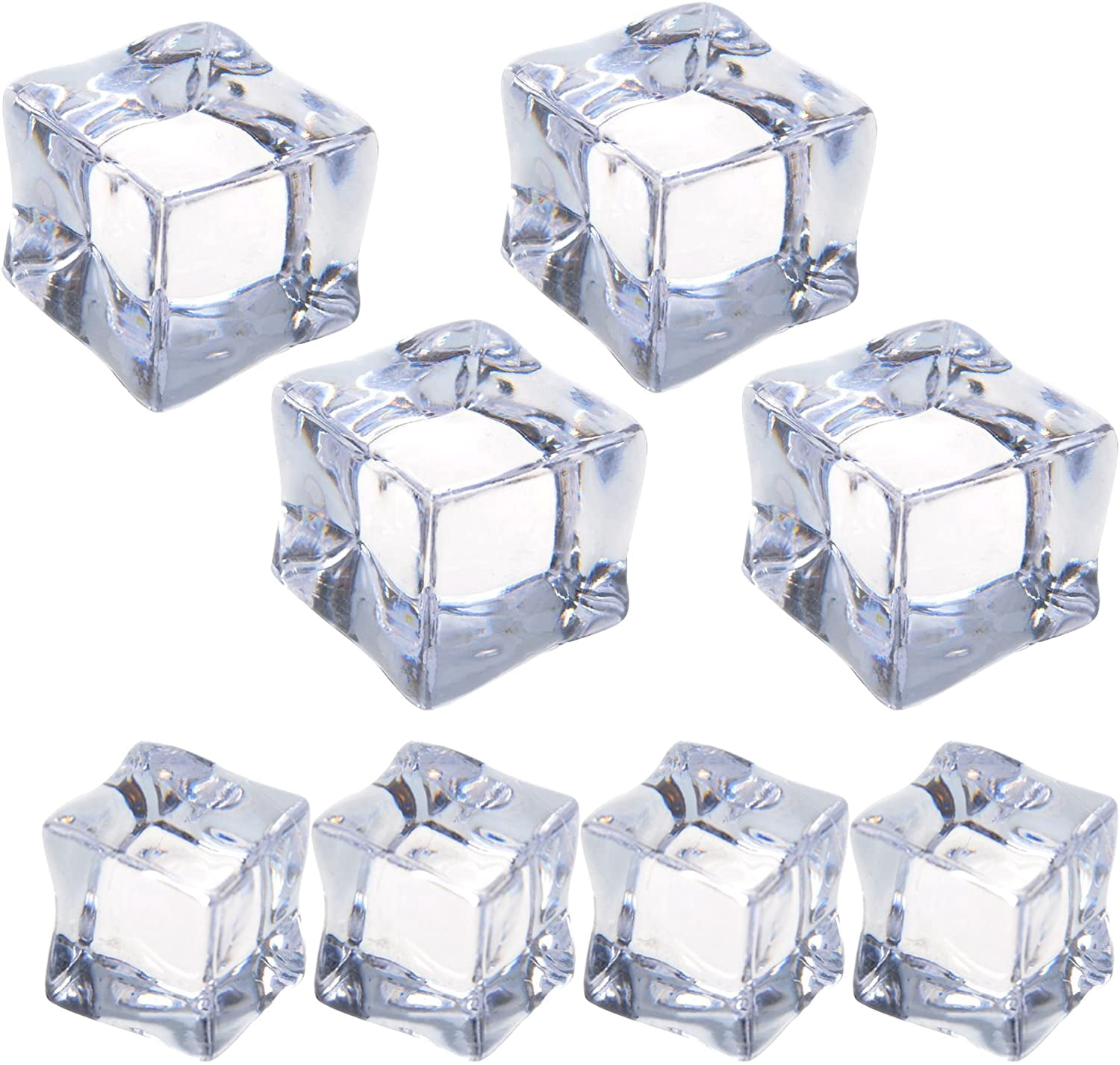 8 Pcs Fake Clear Acrylic Plastic Ice Cubes Square Shape for Display ...