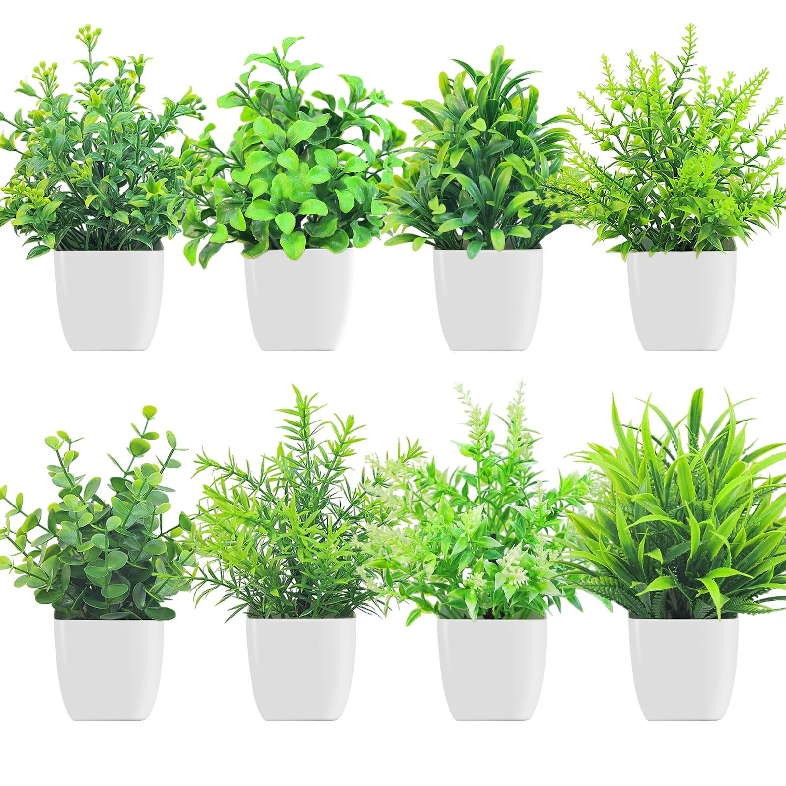 8 Pcs Fake Plants Small Artificial Faux Plants for Shelf Mini Plastic ...